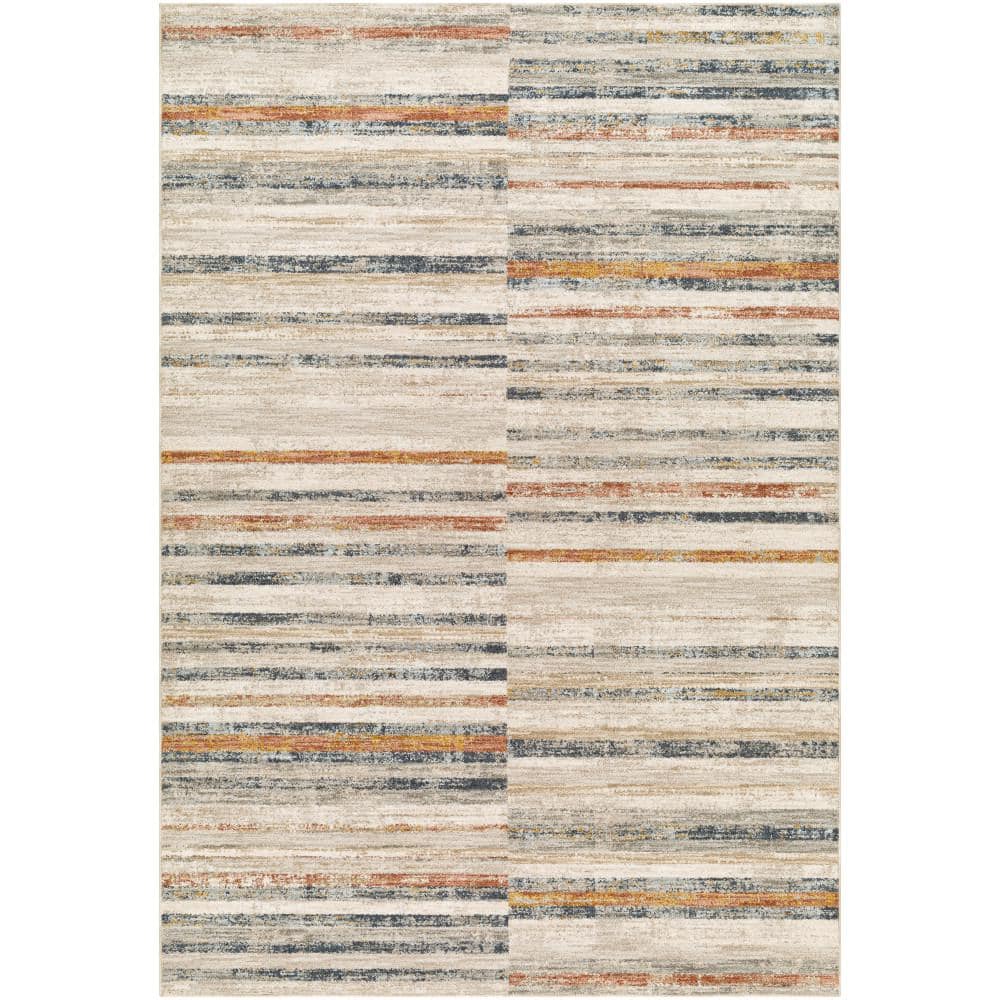 Livabliss Beckham Beige/Multi Stripe 10 ft. x 14 ft. Indoor Area Rug ...