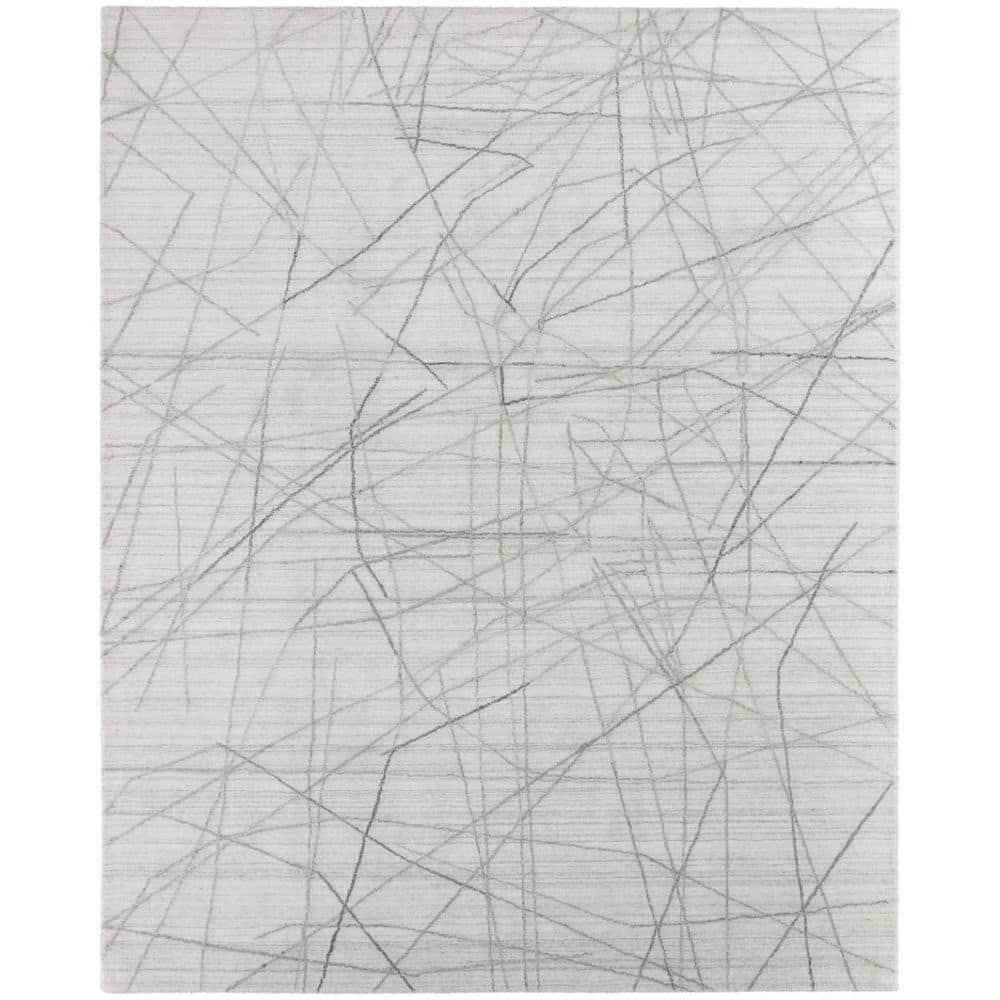 HomeRoots 5 ft. x 8 ft. Gray, Ivory Abstract Area Rug 2000567858 - The ...