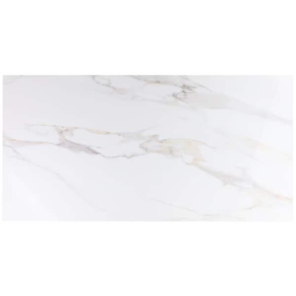 Ivy Hill Tile Terius Aurora Gold 8 in. x 0.41 in. Polished Marble Look ...
