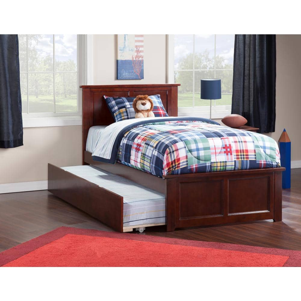 AFI Madison Walnut Twin Extra Long Bed with Matching Footboard and Twin ...