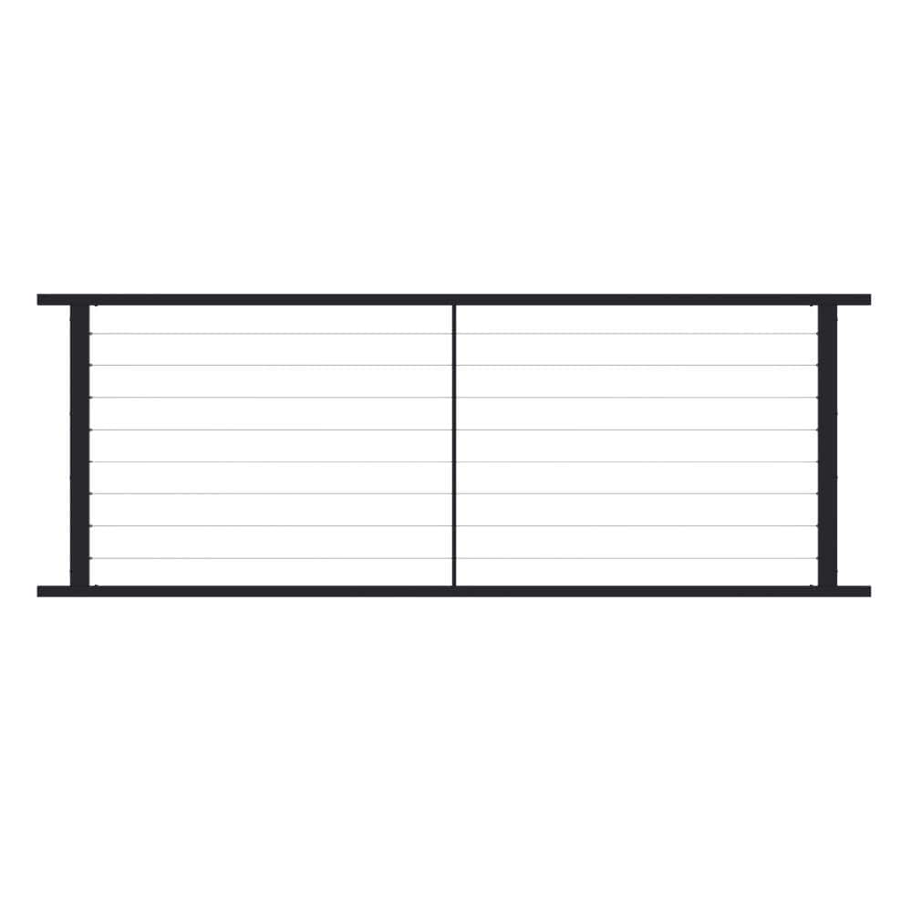 FORTRESS Fe26 Horizontal Cable Rail 34 in. x 8 ft. Black Sand Steel ...