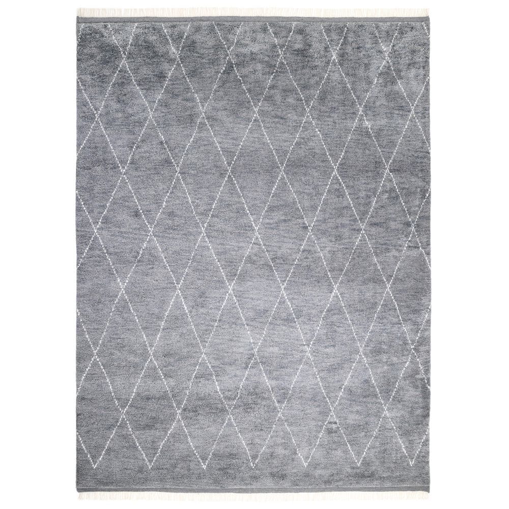 Solo Rugs Shaggy Moroccan Gray 8 ft. x 10 ft. Moroccan Indoor Area Rug ...