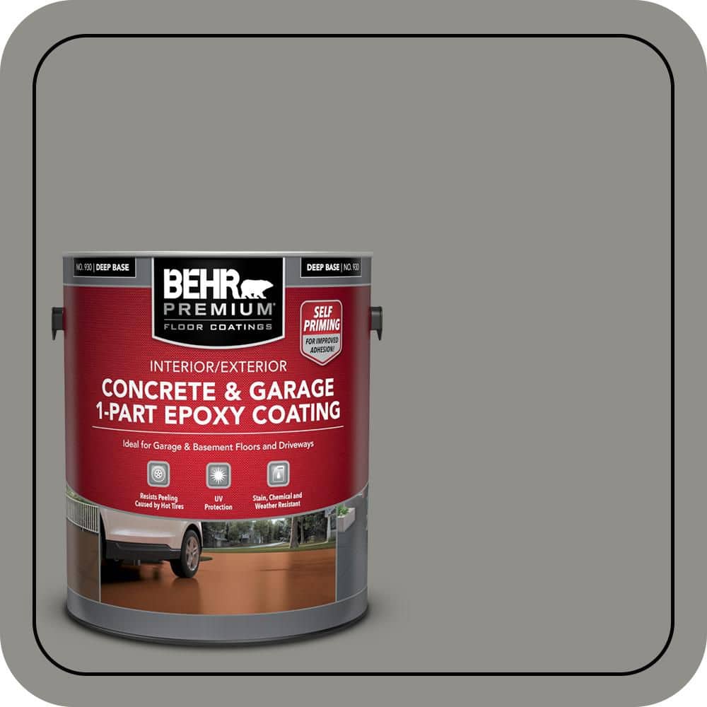 BEHR PREMIUM 1 gal. #HDC-AC-19 Grant Gray Self-Priming 1-Part Epoxy ...