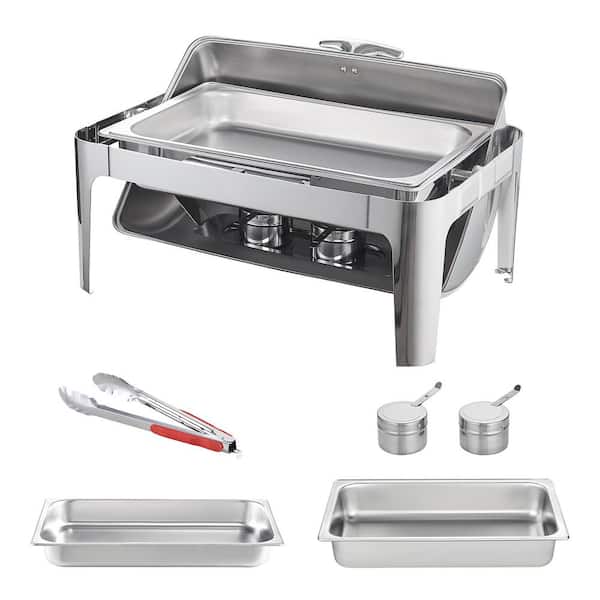 SVOPES Chafing Dish Buffet Set 9 qt. Silver Stainless Steel Chafing ...