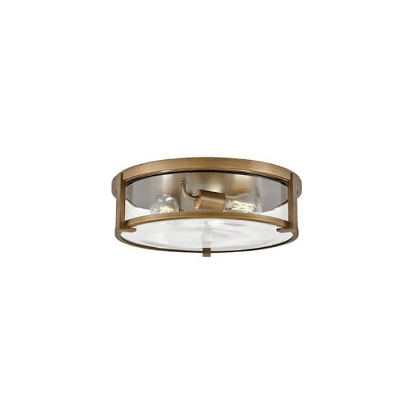 HINKLEY Lowell 16.0 in. 3-Light Brushed Bronze Flush Mount 3243BR-CL ...