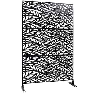 Sudzendf 76" H x 48" W Black Outdoor & Indoor Metal Privacy Screen ...