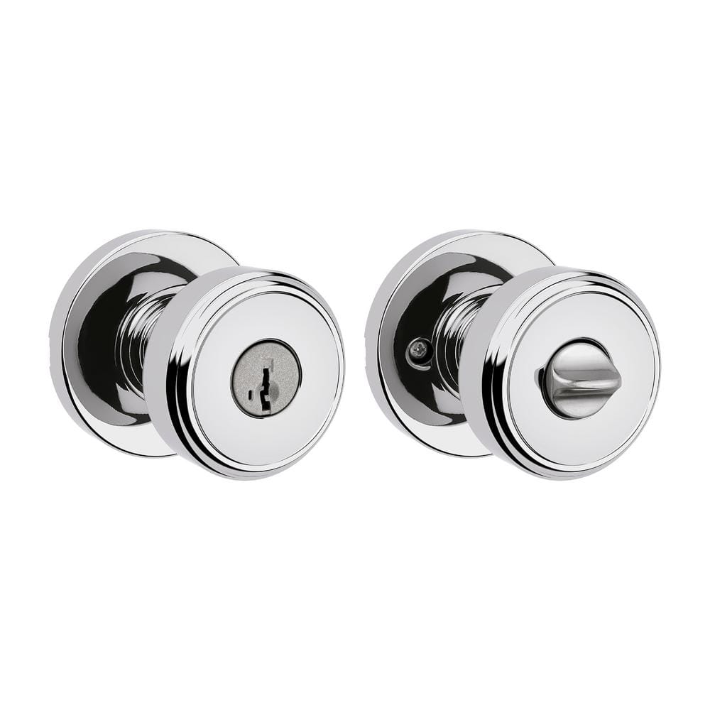 Kwikset Maven Polished Chrome Round Keyed Entry Doorknob with Smart Key ...