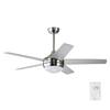 Edvivi 52 in. Integrated LED Indoor Brushed Nickel 5-Blade Ceiling Fan ...