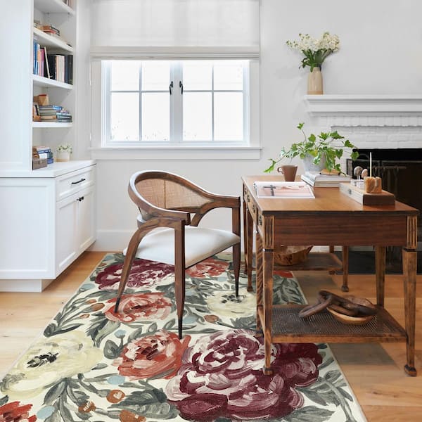 Ruggable Machine Washable Rug with Standard Pad - Camellia Currant 5 ft ...
