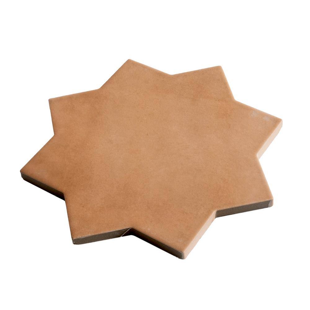 Apollo Tile Seville 7 in. x 7 in. Matte Terracotta Porcelain Star Wall ...