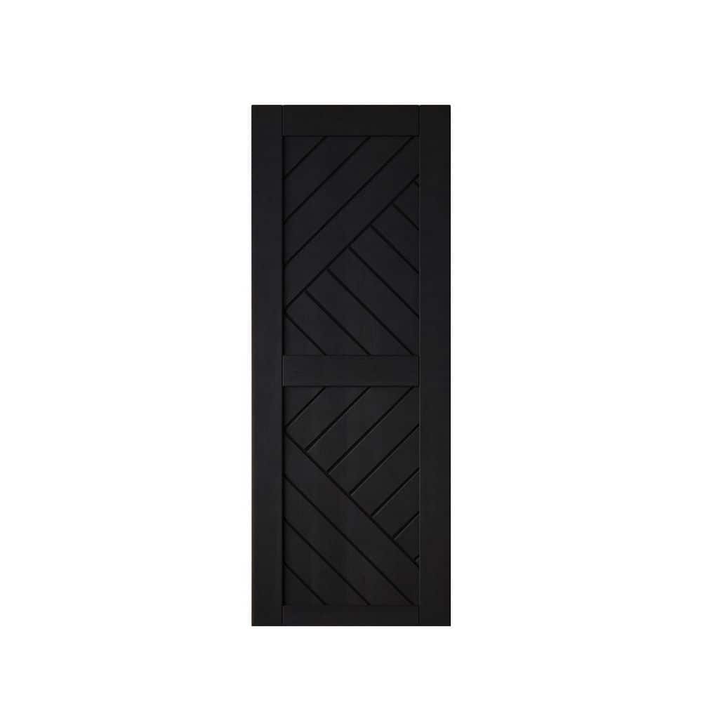 HOMACER HT 30 in. x 80 in. C-Panel Solid Core Black Geometric Design ...