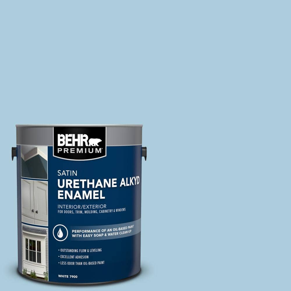 BEHR PREMIUM 1 gal. #M500-2 Early September Urethane Alkyd Satin Enamel ...