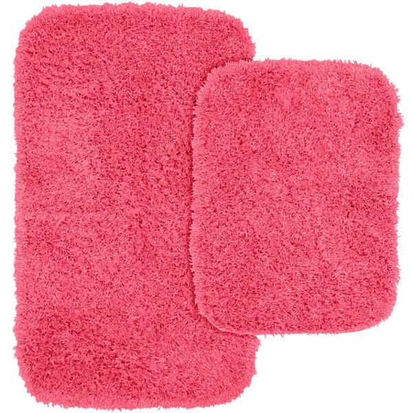 Garland Rug Jazz Pink 21 in. x 34 in. Washable Bathroom 2-Piece Rug Set ...