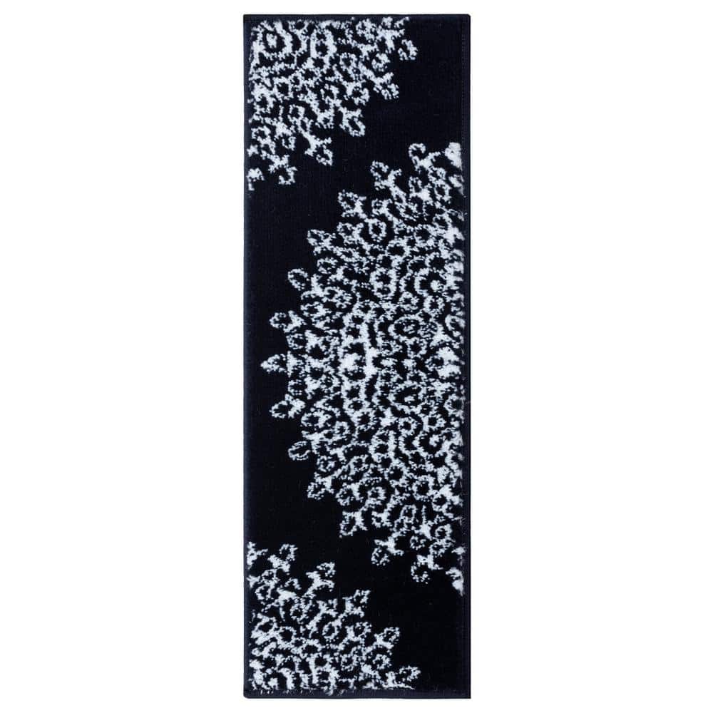 Beverly Rug Navy 9 in. x 28 in. Stair Tread Cover (Set of 7) HD ...