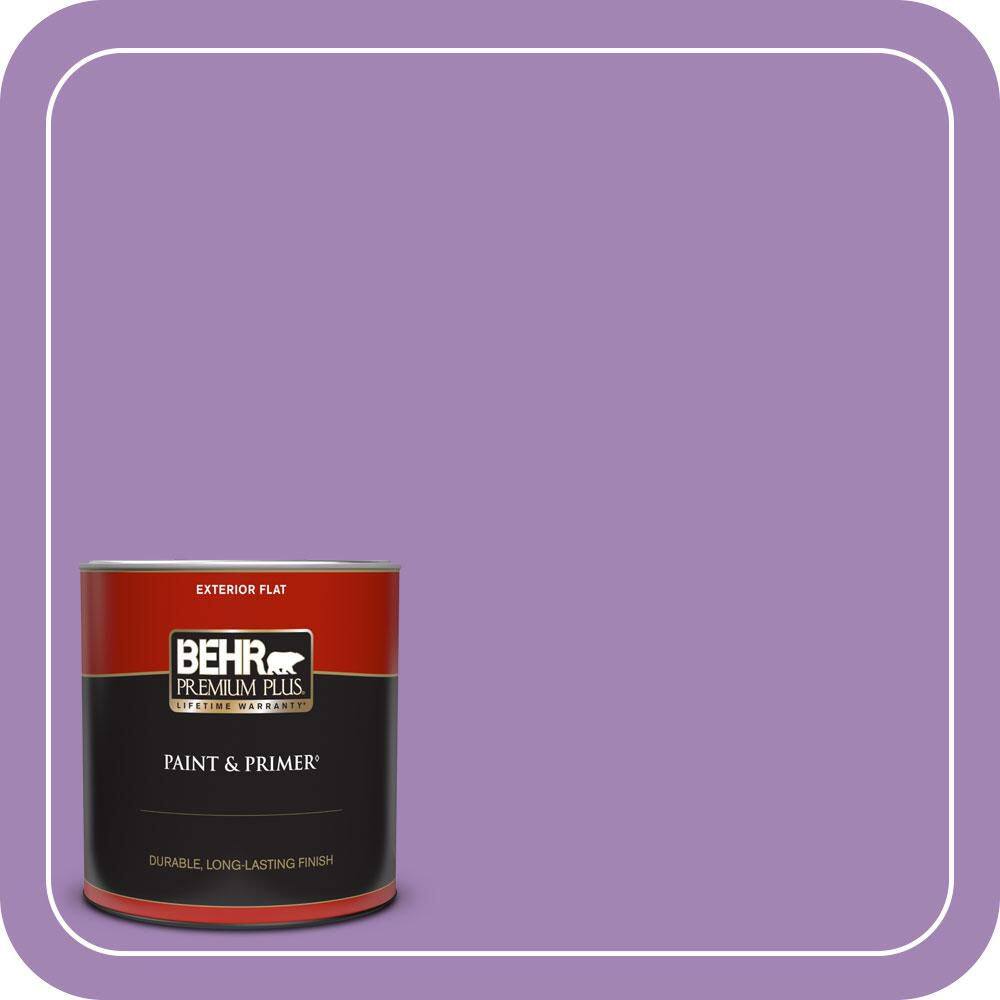 BEHR PREMIUM PLUS 1 qt. #660B-6 Daylight Lilac Flat Exterior Paint ...