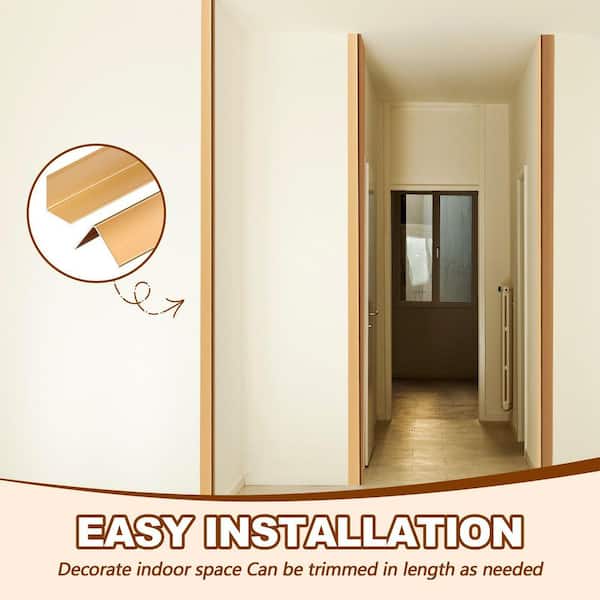 NVNOO 1.2 in. x 4 ft. Aluminum Wall Corner Guard Protectors with 90 ...