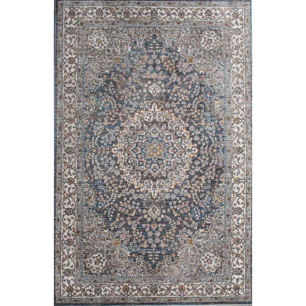 BASHIAN Legacy Teal 5 ft. x 8 ft. (5 ft. x 7 ft. 6 in.) Geometric ...