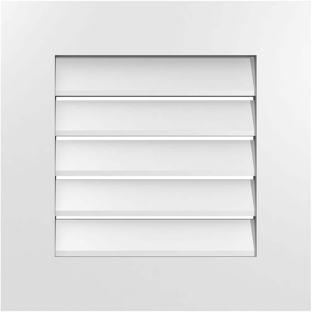 Ekena Millwork 20 in. x 20 in. Vertical Surface Mount PVC Gable Vent ...