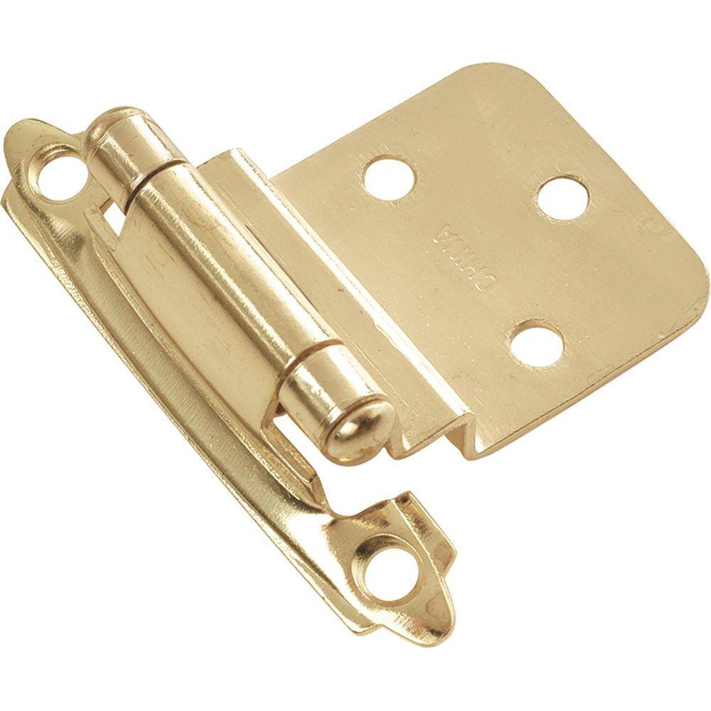 HICKORY HARDWARE Polished Brass Surface Self-Closing Hinge P143-3 - The ...
