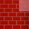 MOLOVO Crystile Ruby Red 6 in. x 3 in. Subway Glossy Glass Mosaic Tile ...