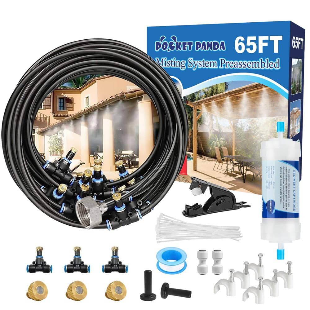 Afoxsos Premium 65 ft. Misting Cooling System with Filter for Outdoor ...