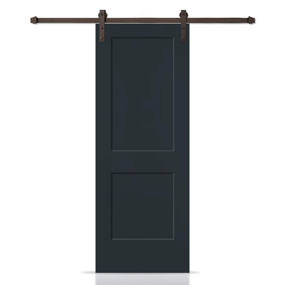 CALHOME 36 in. x 80 in. Charcoal Gray Painted MDF Solid Core 2-Panel ...