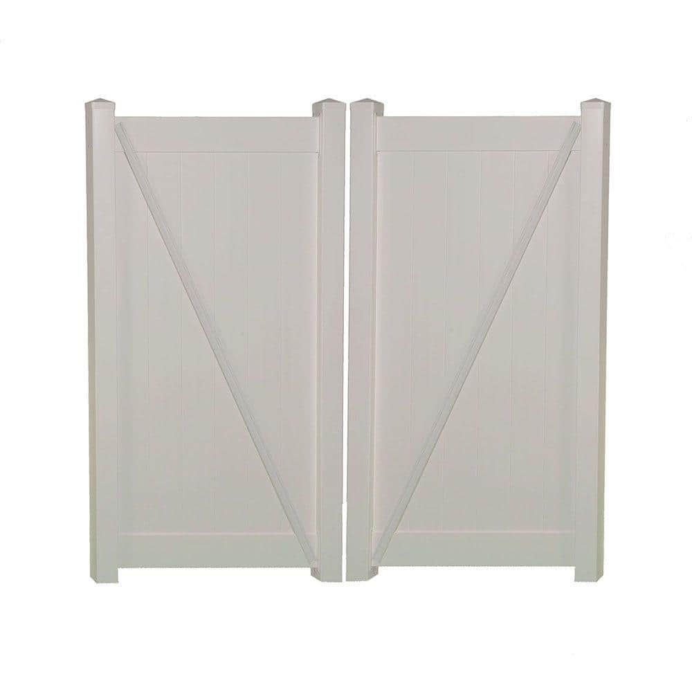 Weatherables Savannah 7.4 ft. W x 5 ft. H Tan Vinyl Privacy Double ...