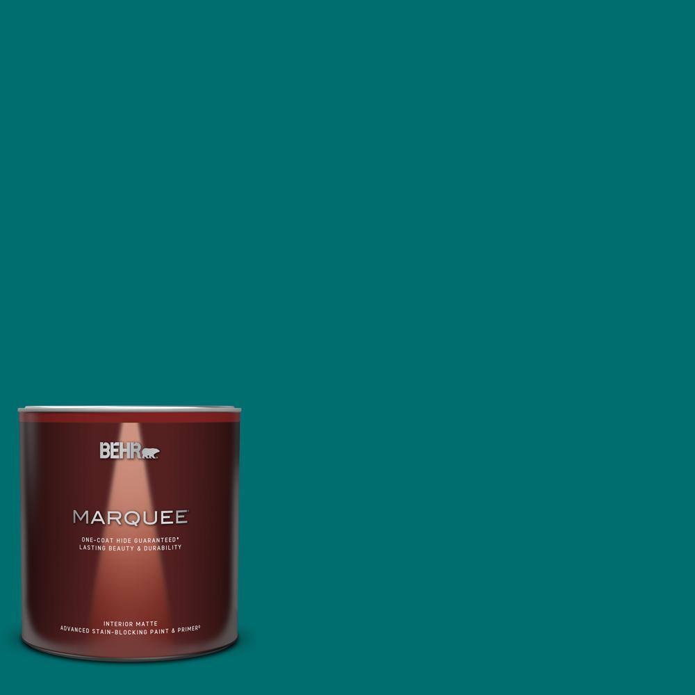 BEHR MARQUEE 1 qt. #P460-7 Caribbean Current Matte Interior Paint ...