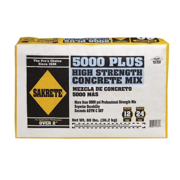 SAKRETE 80 lb. Gray 5000 Plus Concrete Mix 310.80.sk - The Home Depot