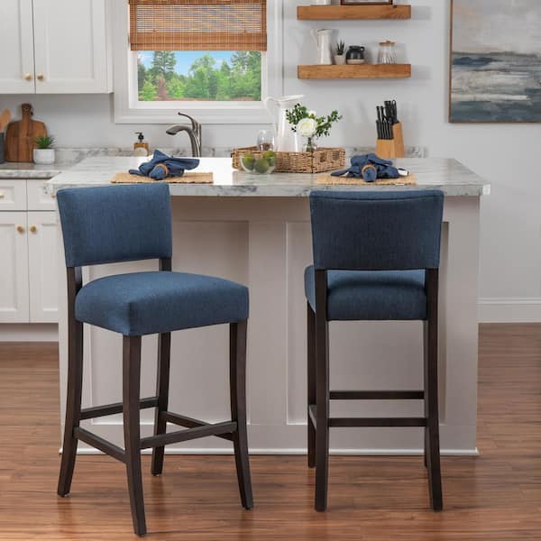 Linon Home Decor Lolo 42 in. H Brown High Back Wood Bar Stool with ...