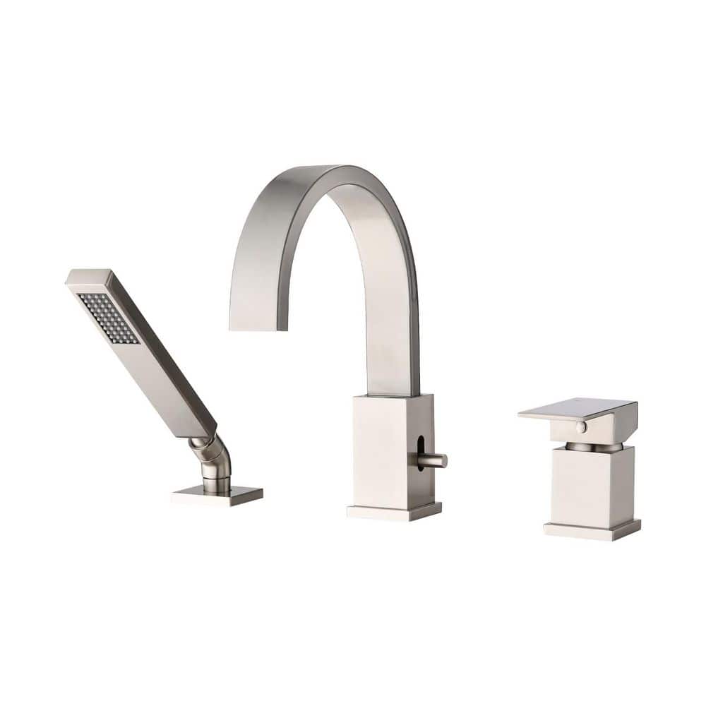PROOX Single-Handle Deck-Mount Roman Tub Faucet with Hand Shower in ...