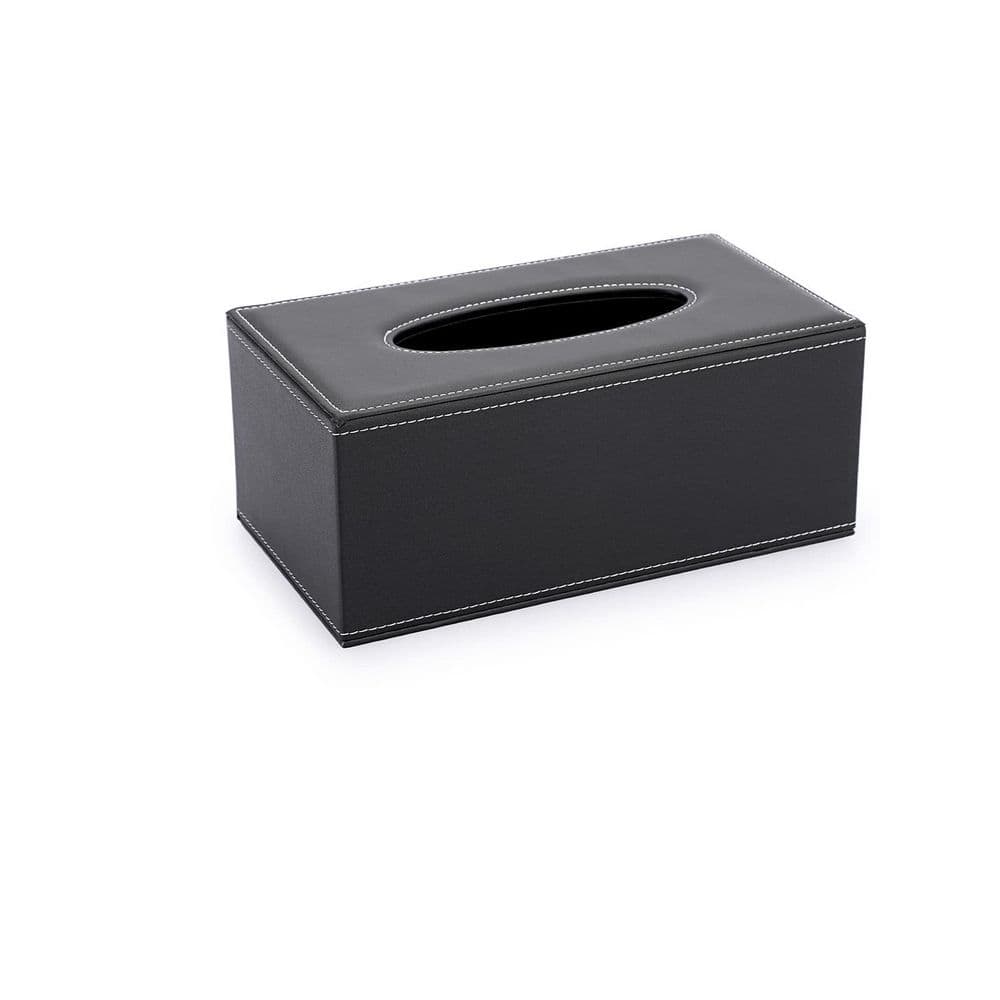 Numhew Rectangle Linen Tissue Box Cover with Magnetic Bottom in Black ...