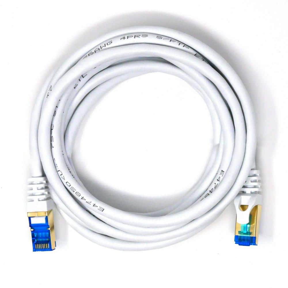 QualGear 10 ft. CAT 7 Round High-Speed Ethernet Cable - White QG-CAT7R ...