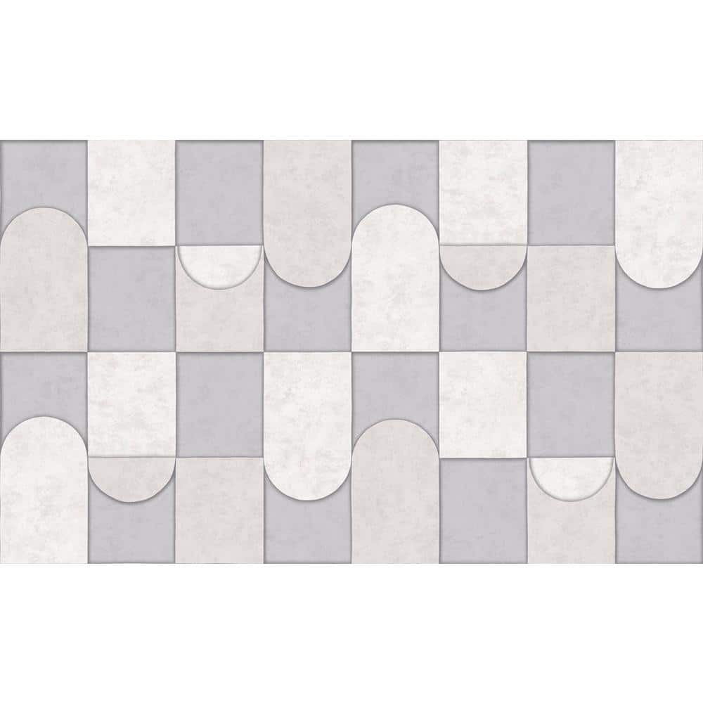 Walls Republic White & Grey 3D Patchwork Print Non-Woven Paper Paste ...