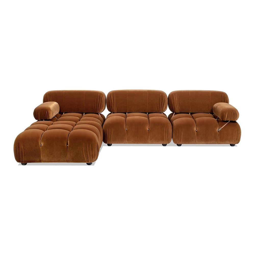 Jennifer Taylor Marcel 109.5 in. Bubble Modular Performance Velvet ...