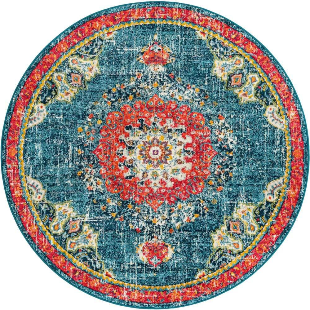 Unique Loom Penrose Alexis Blue 7' 1 x 7' 1 Area Rug 3185300 - The Home ...