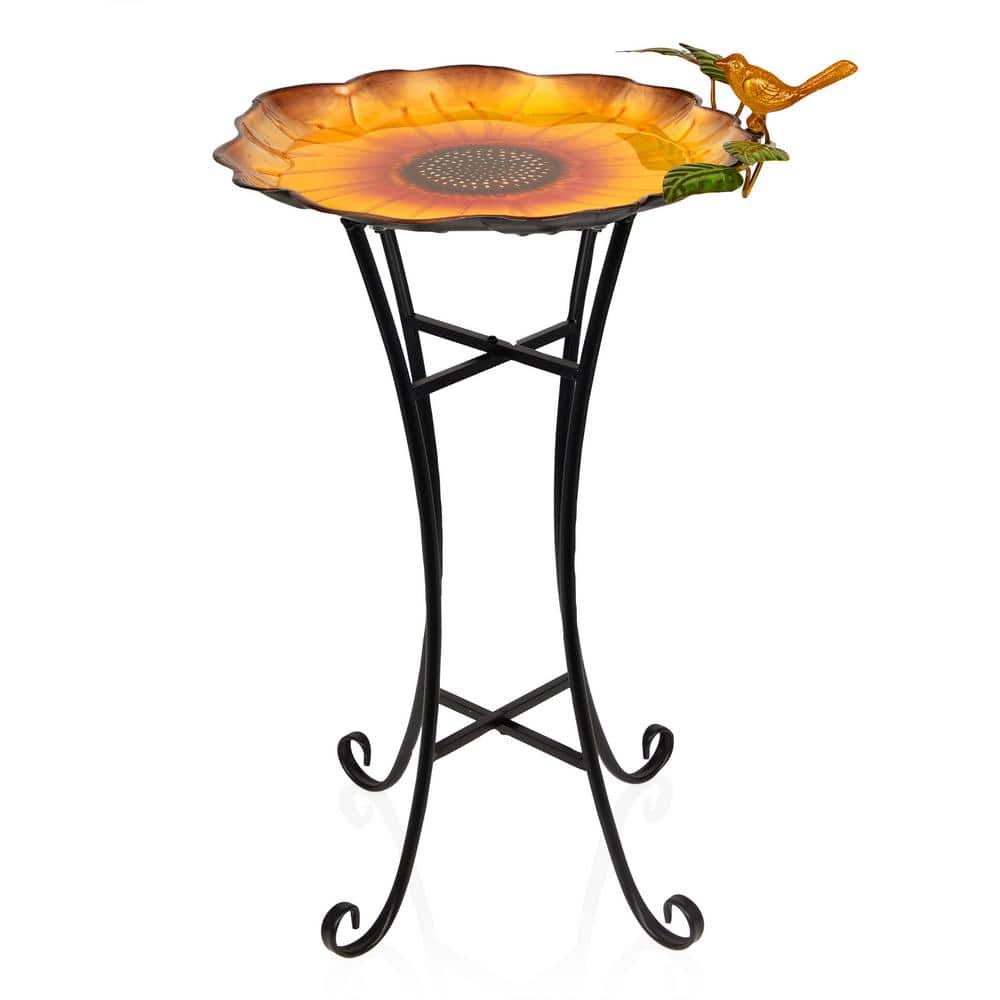 Reviews for Alpine Corporation 29 in. Metal Sunflower Birdbath with ...