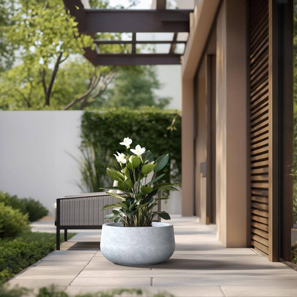 Reviews for Sapcrete 19" D, Concrete Round Modern Flower Pots, Large ...