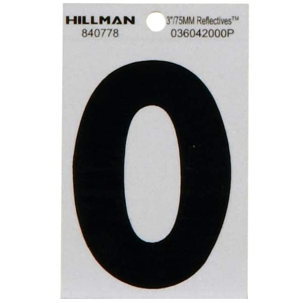 Everbilt 3 in. Vinyl Reflective Number 0 840778 - The Home Depot
