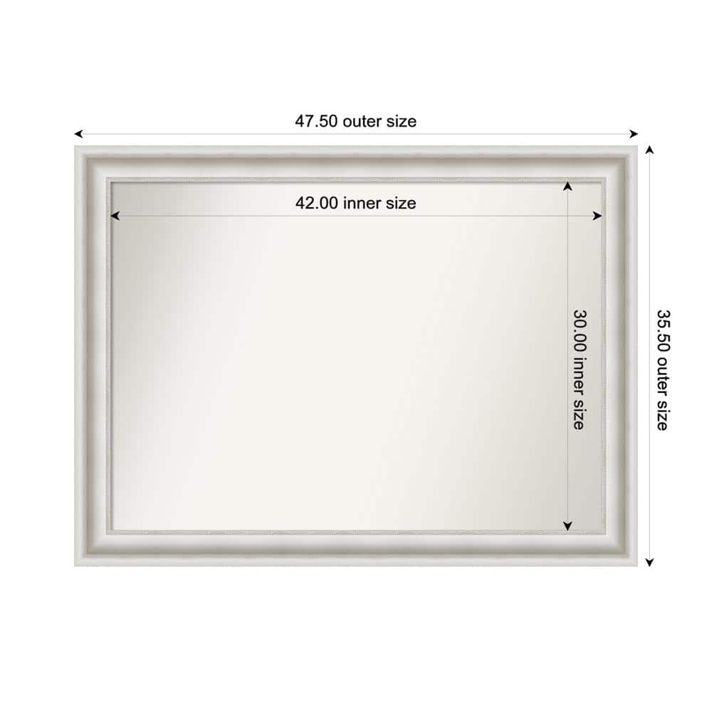 Amanti Art Parlor White 47.5 in. x 35.5 in. Custom Non-Beveled Recycled ...