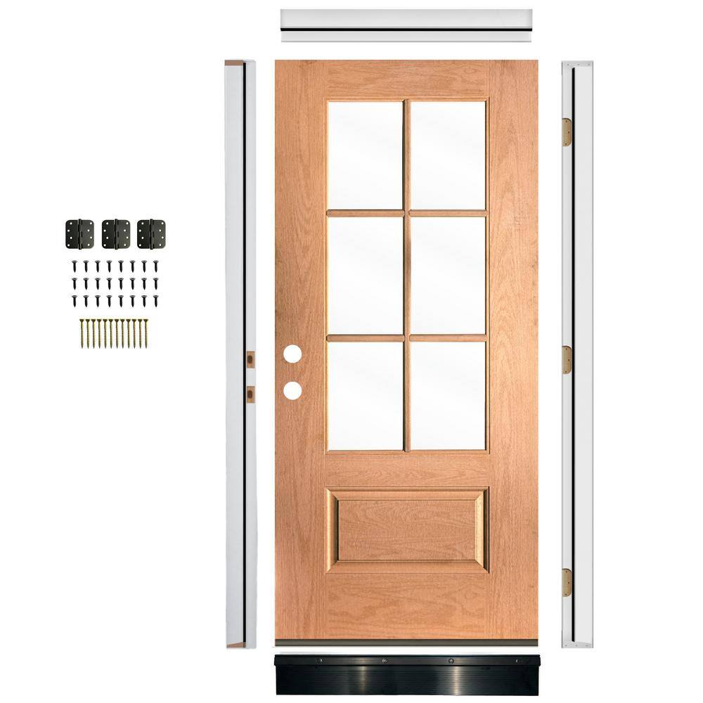 Krosswood Doors Ready-to-Assemble 36 in. x 80 in. 6-Lite Right-Hand ...