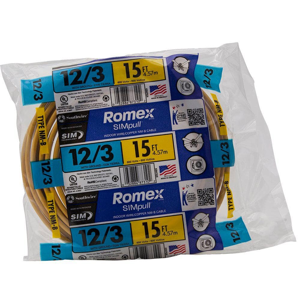 Buy 15 ft. 12/3 Solid Romex SIMpull CU NM-B W/G Wire Online at Lowest Price in India. 202525500