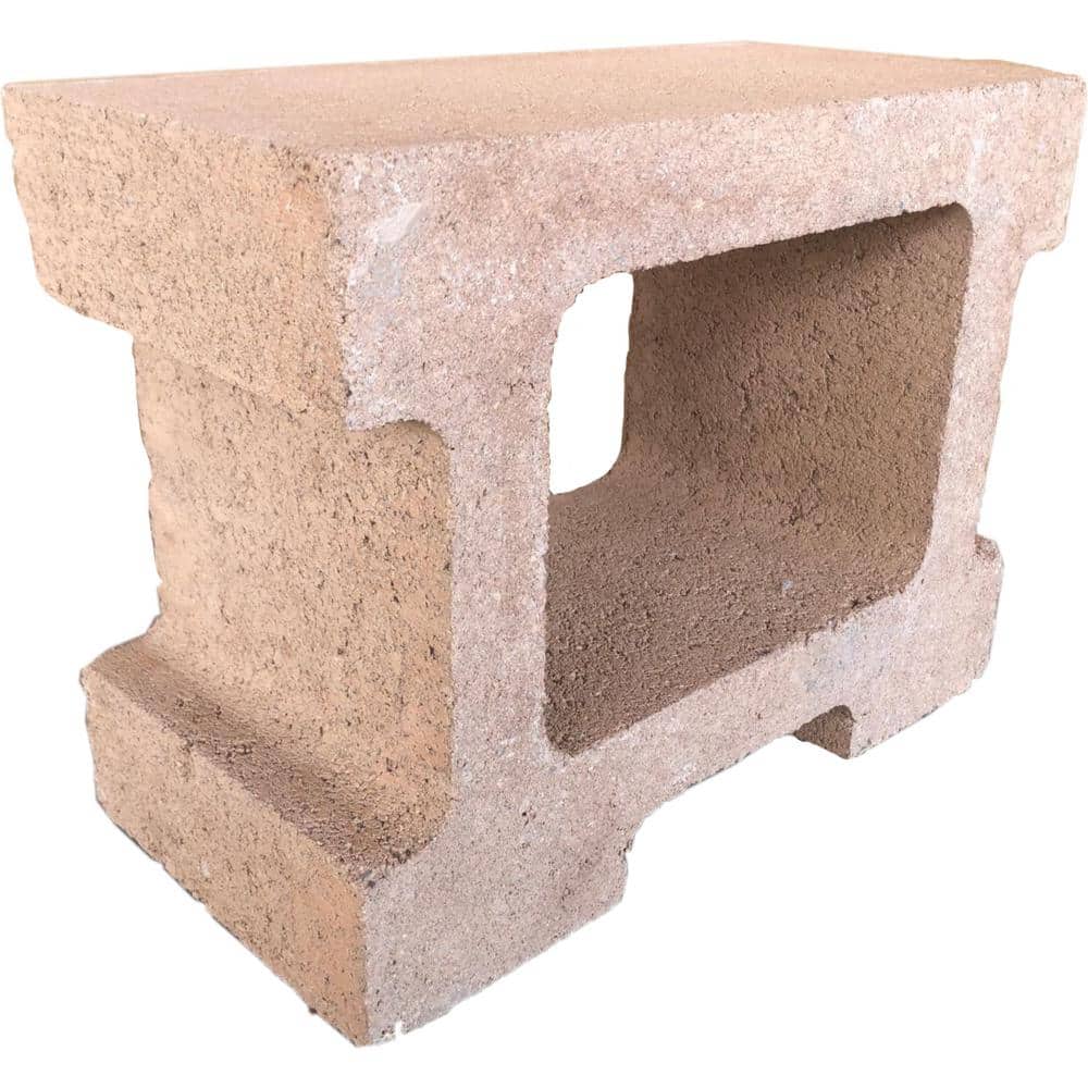 Southwest Block 12 in. x 8 in. x 16 in. Tan Smooth Concrete Block 6 in ...