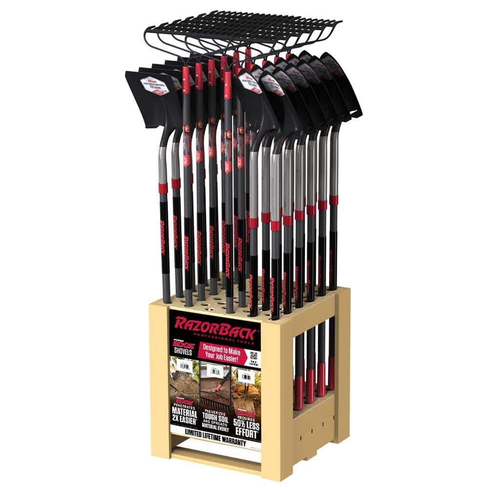 Razor-Back 30 ct Mixed 48 in Fiberglass Handle Steel Blade Garden Rake ...