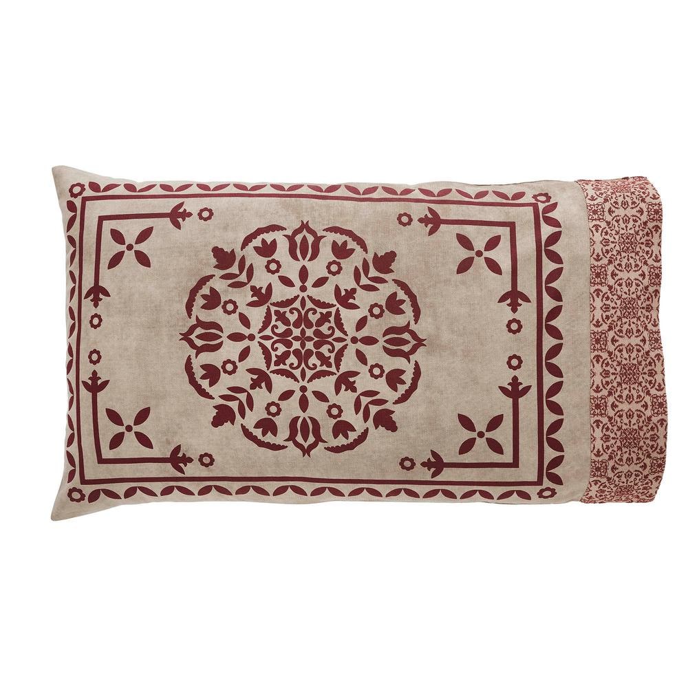 VHC Brands Custom House Burgundy Tan Primitive Jacquard Medallion ...