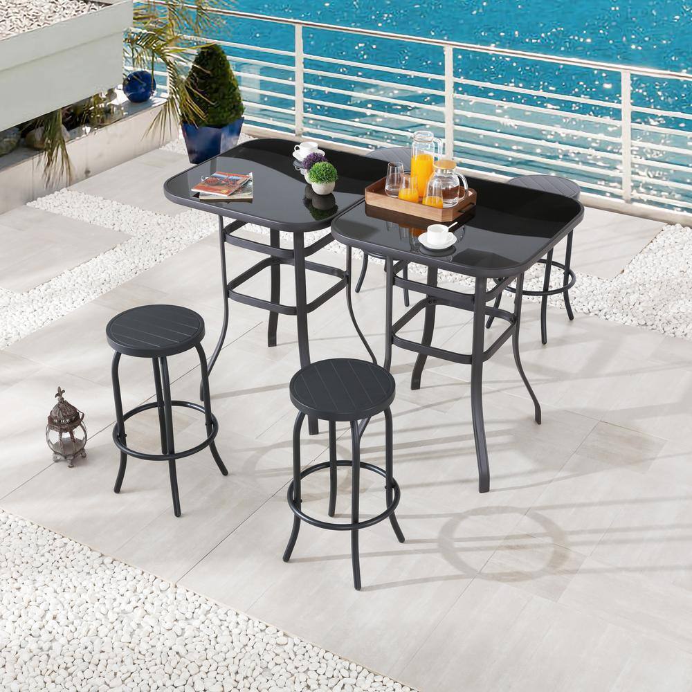 Patio Festival 6-Piece Metal Bar Height Outdoor Dining Set PF19143X2 ...