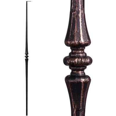 HOUSE OF FORGINGS Tuscan Round Hammered 44 in. x 0.5625 in. Oil Rubbed ...