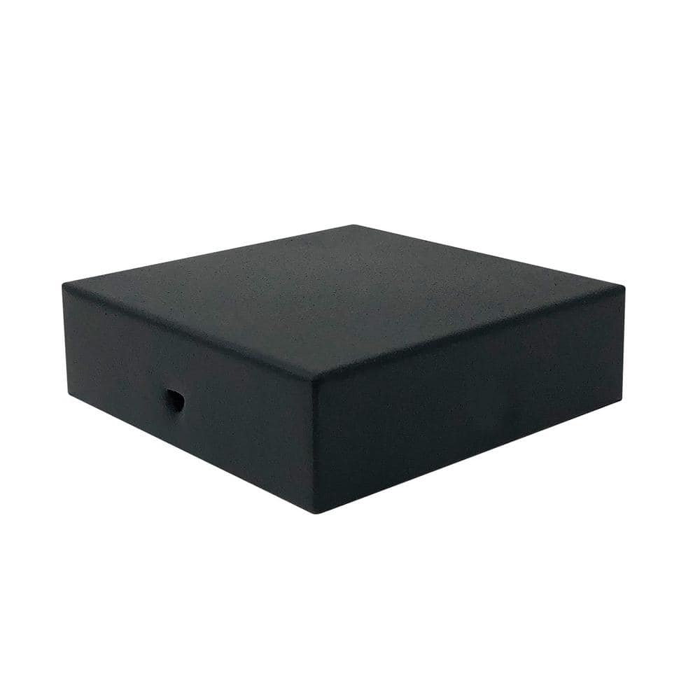 NUVO IRON Eazy-Cap 4 in. x 4 in. Black Galvanized Steel Modern Low ...