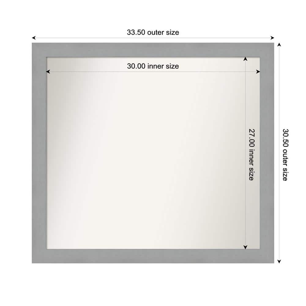 Amanti Art Brushed Nickel 33.5 in. x 30.5 in. Custom Non-Beveled ...