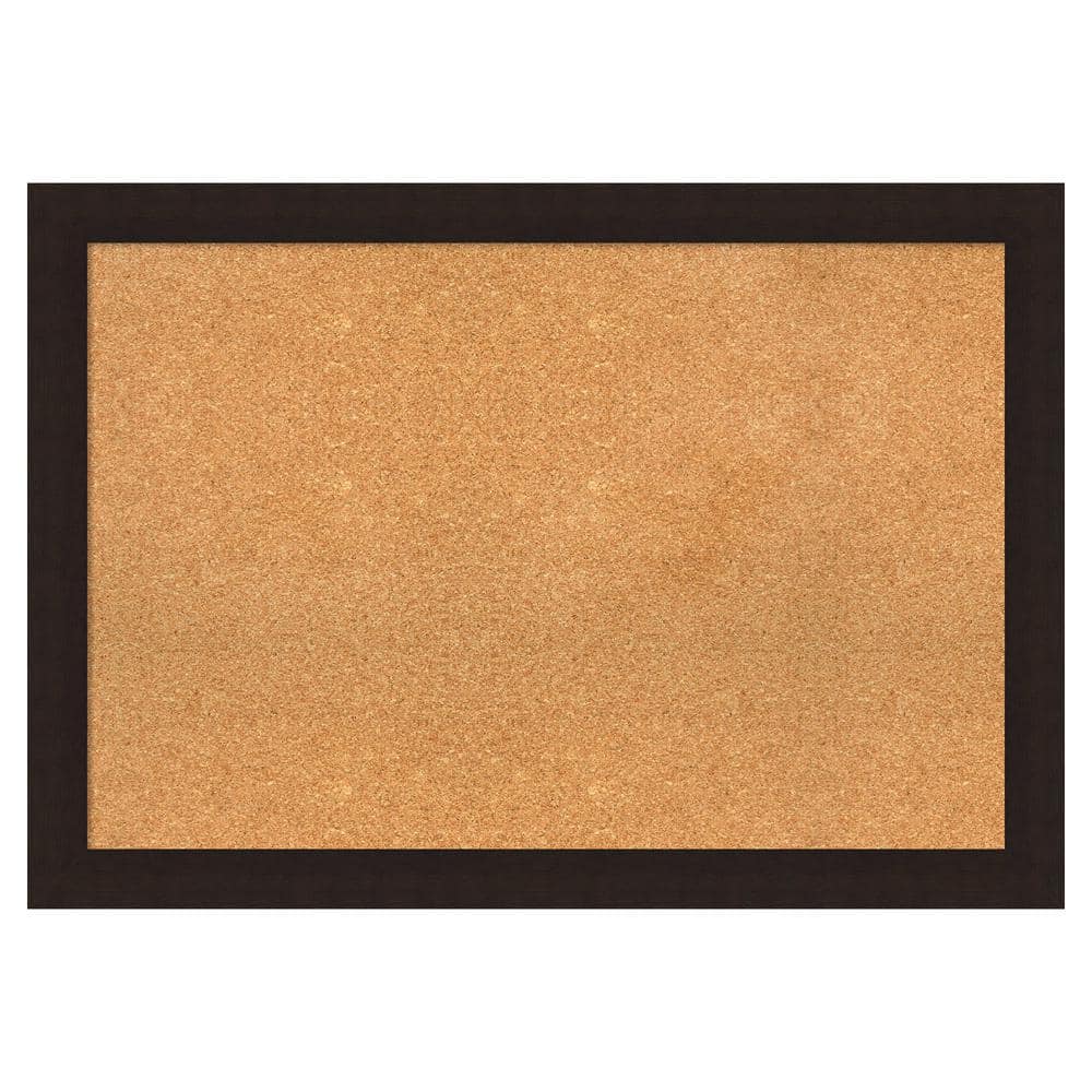 Amanti Art Carlisle Espresso Wood Framed Natural Corkboard 40 in. x 28 ...